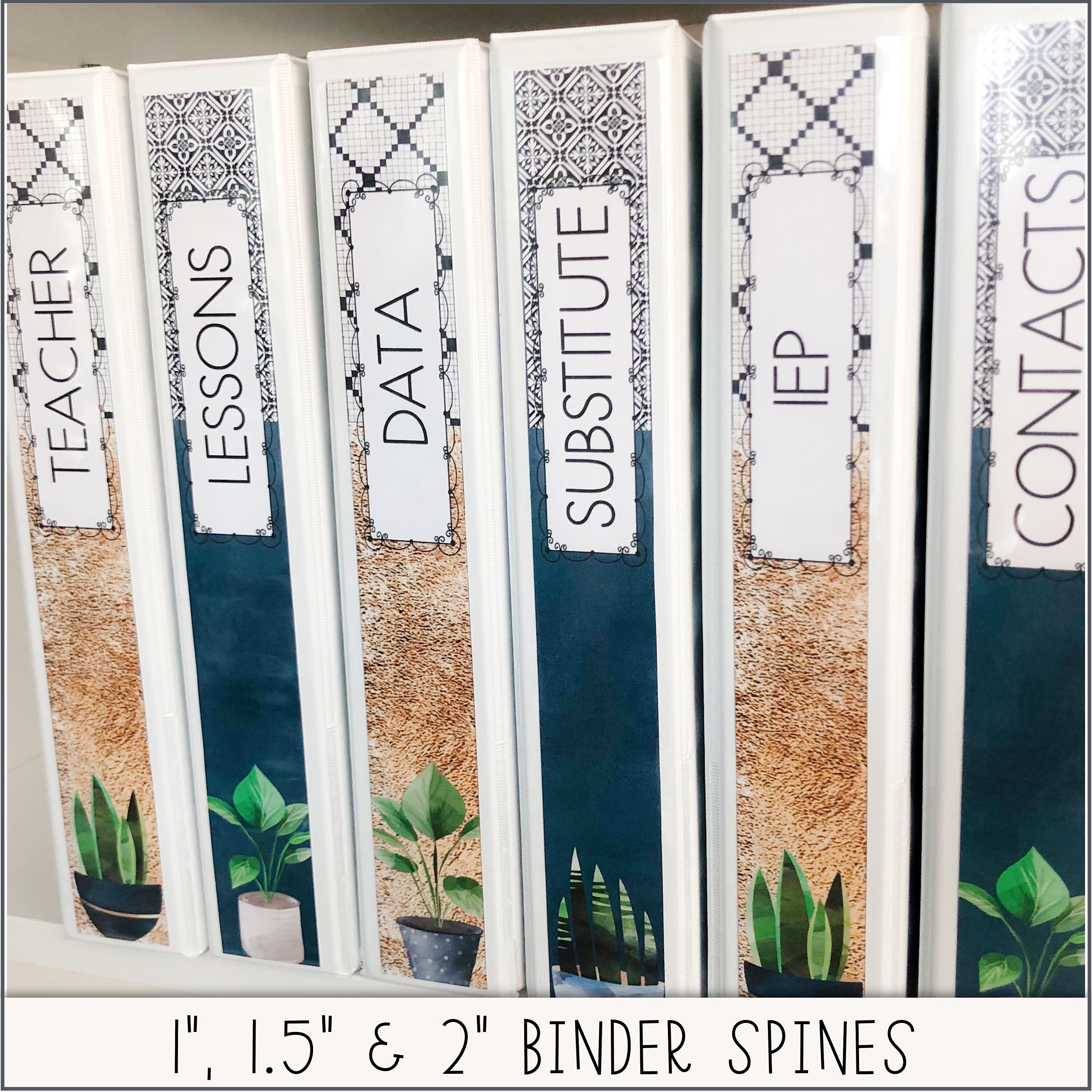 Binder Covers and Spines Boho Plants Classroom Decor Editable Binders ...