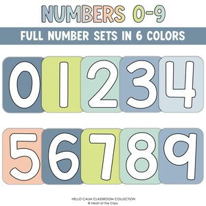 Hello Calm Classroom Bulletin Board Letter and Number Tiles | Editable ...