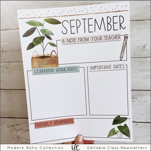Classroom Newsletters | Boho Plants Classroom Decor | Editable ...