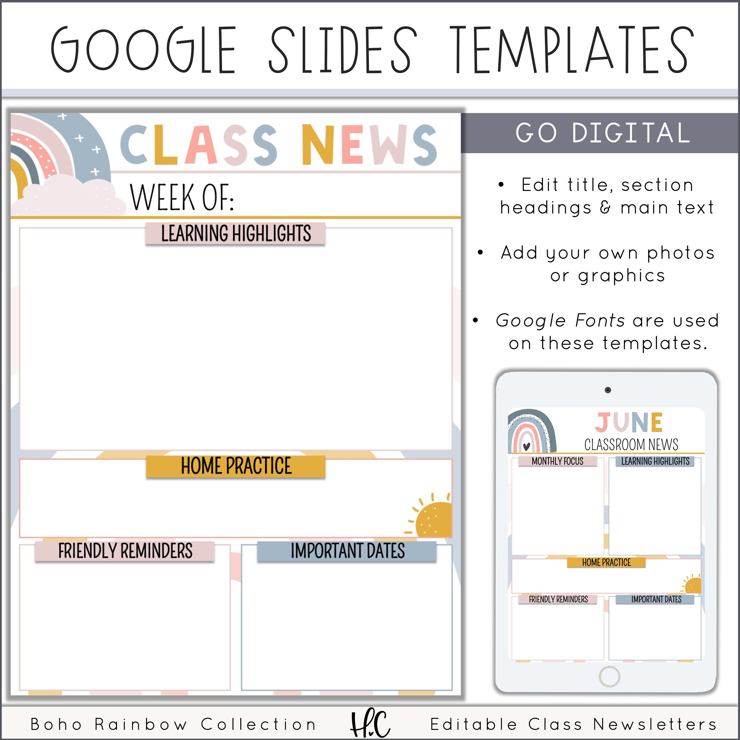 Classroom Newsletters Boho Rainbow Classroom Decor - Etsy