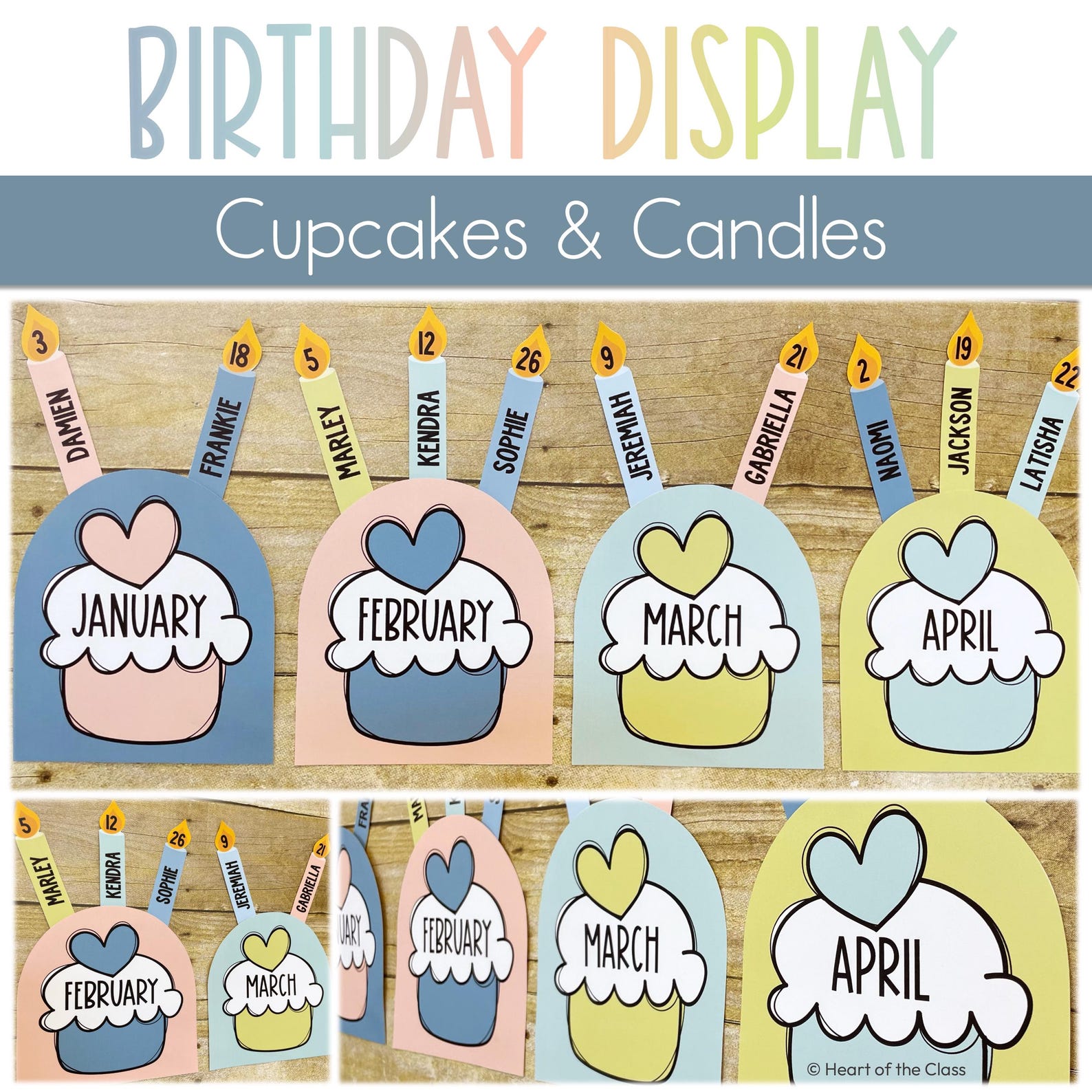 Hello Calm Classroom Decor Birthday Bulletin Board Display: Editable ...