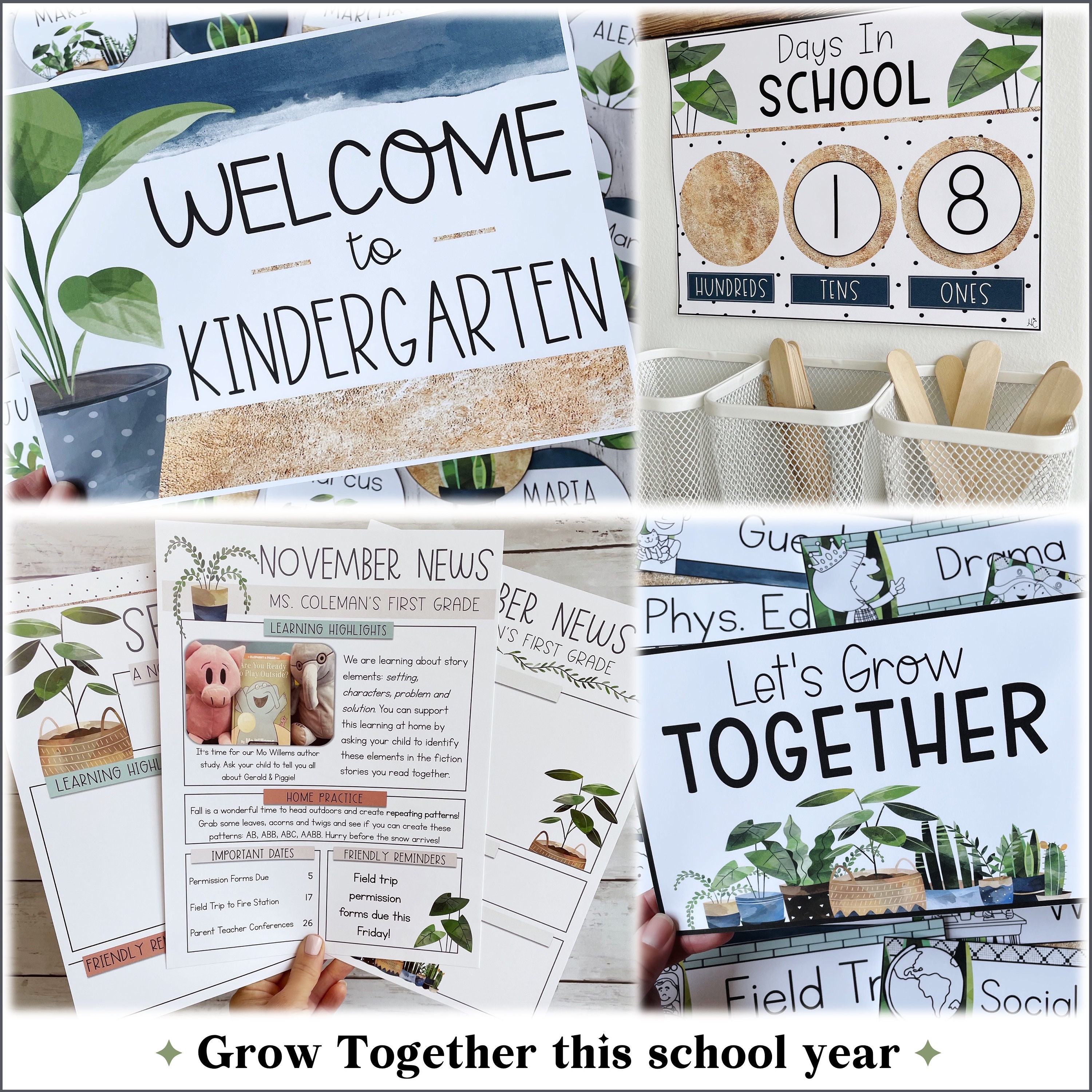 Modern Boho Classroom Decor Bundle | Editable Classroom Decor Bundle ...