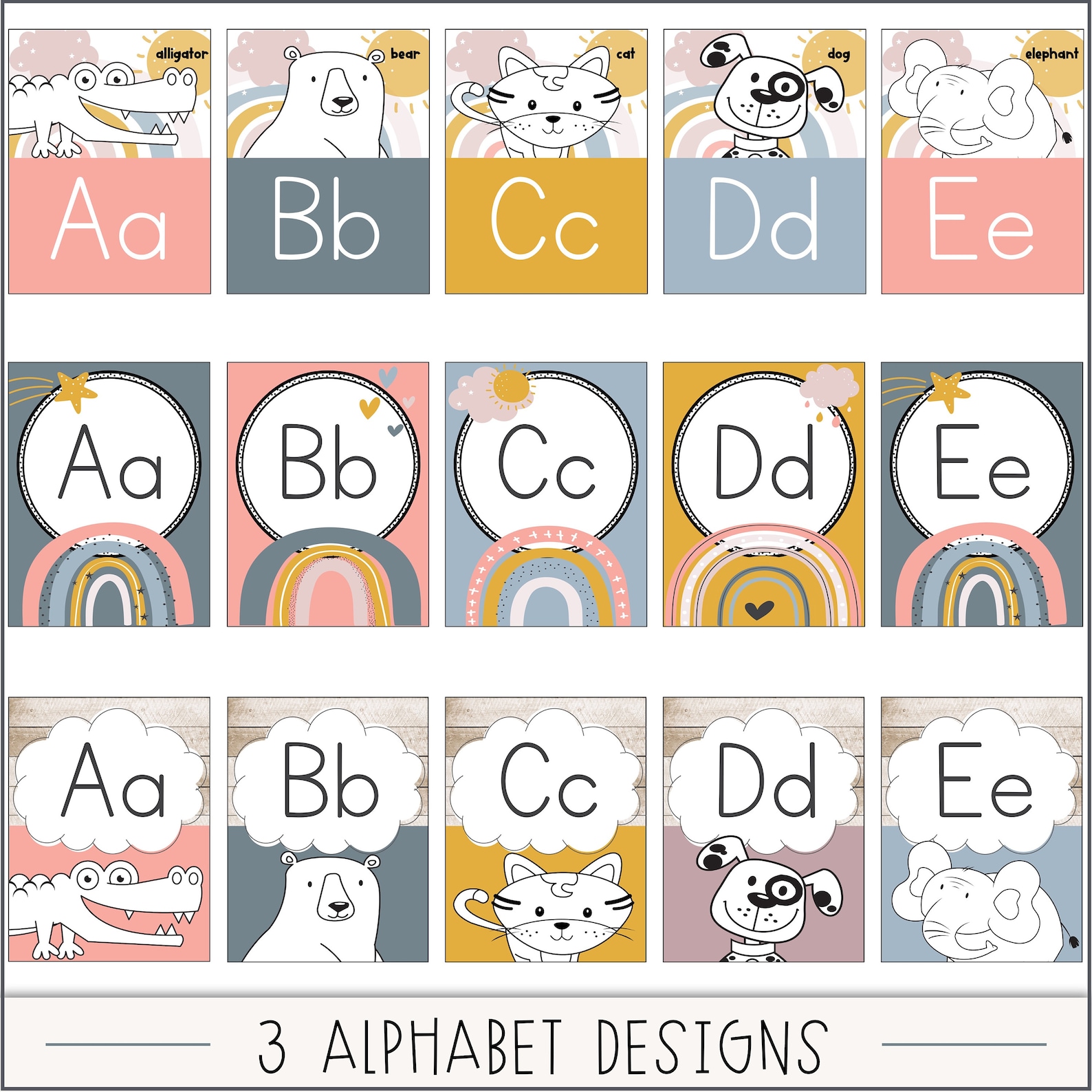 Alphabet Posters | Boho Rainbow Classroom Alphabet | Primary Alphabet ...