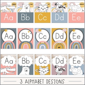 Alphabet Posters | Boho Rainbow Classroom Alphabet | Primary Alphabet ...