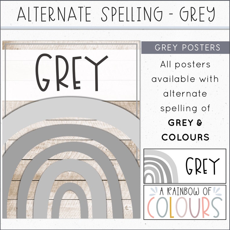 Color Posters for Boho Rainbow Classroom Decor Theme | Editable ...