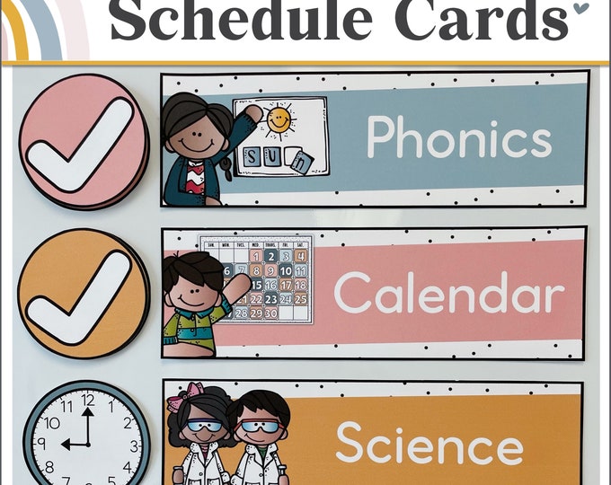EDITABLE Daily Schedule Cards, Editable Classroom Schedule, Daily ...