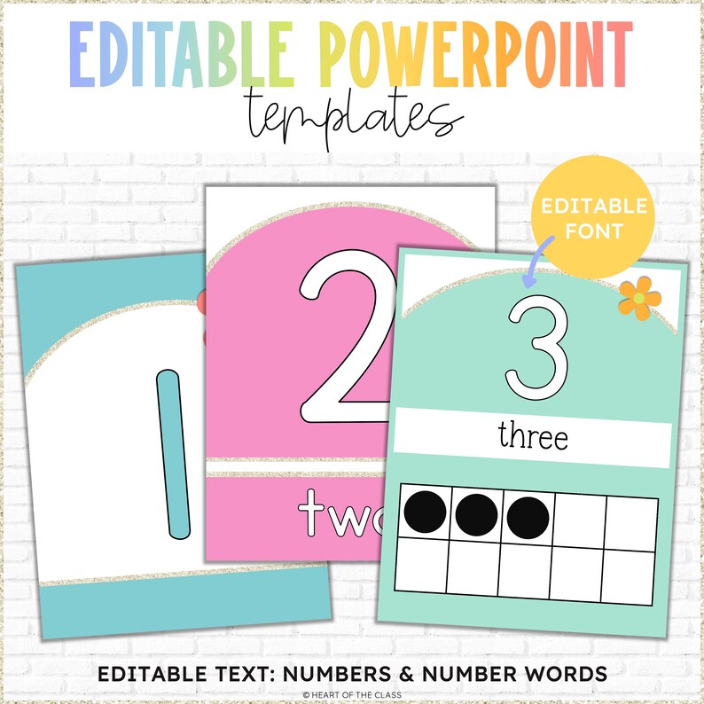 Classroom Number Posters and Number Line Hello Brights Printable ...
