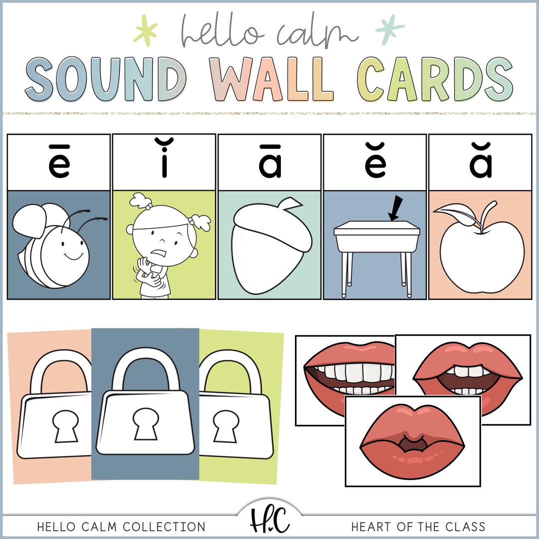 Hello Calm Classroom Decor: Sound Wall Display With Vowel Valley and ...