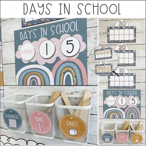 Classroom Calendar | Boho Rainbow Classroom Decor | Editable Classroom ...