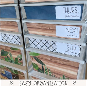 Rolling Cart Editable Labels | Cart Labels for Modern Boho Classroom ...