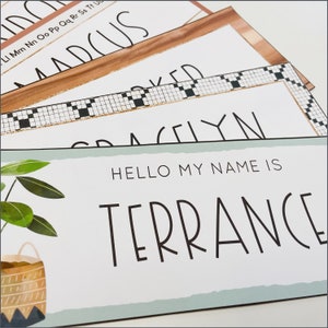 Boho Desk Name Tags | Editable Classroom Student Name Tags | Boho ...