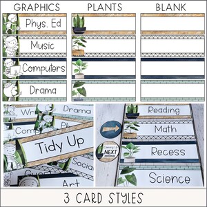 Classroom Schedule Cards With Graphics | Boho Visual Classroom Schedule ...