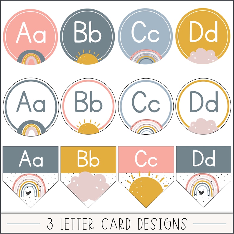 Boho Rainbow Classroom Word Wall Editable Word Wall Sight - Etsy