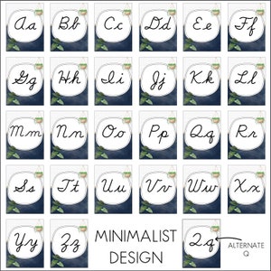 Cursive Alphabet Posters With Graphics Boho Plants Classroom Decor ...