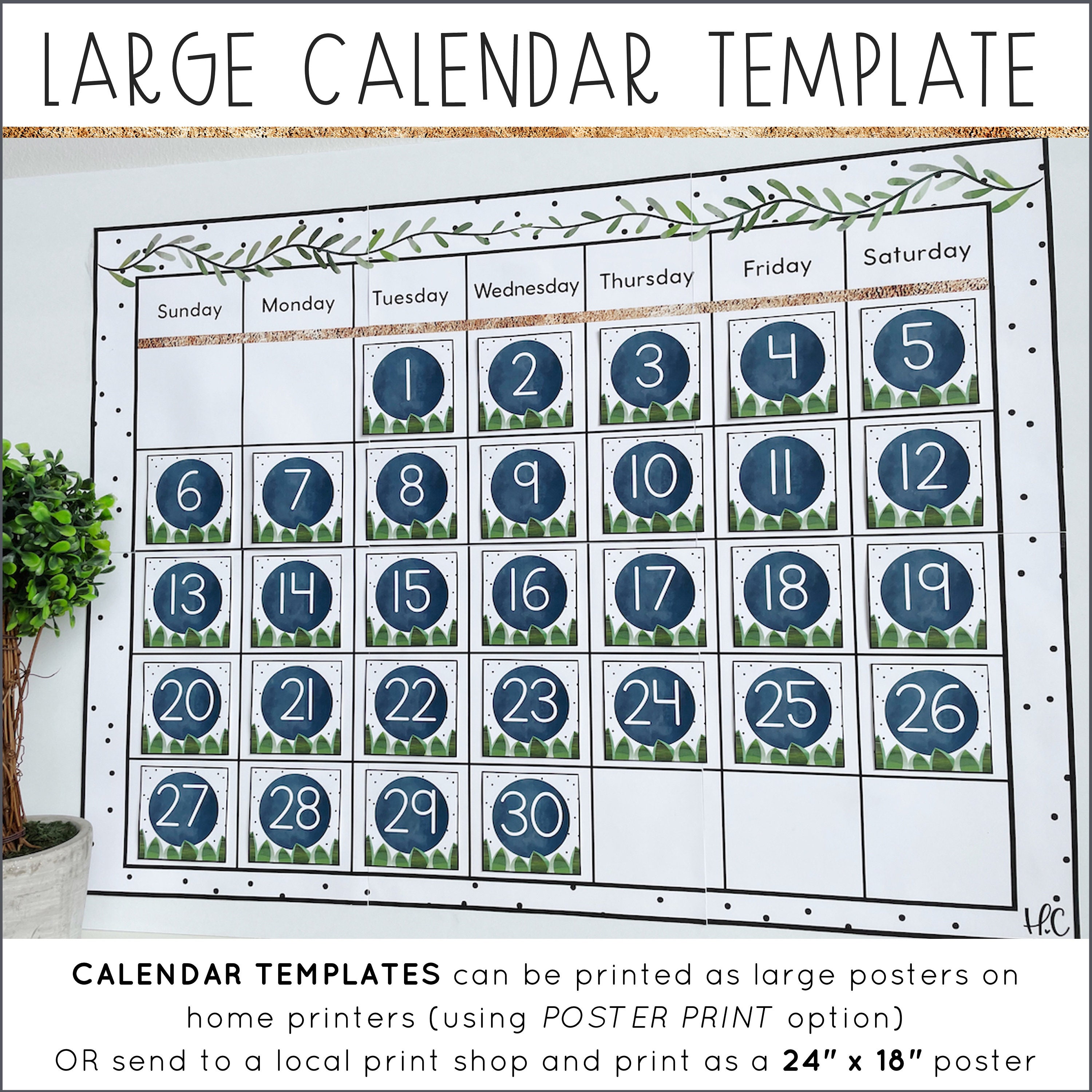 Boho Classroom Calendar Boho Plants Editable Classroom - Etsy