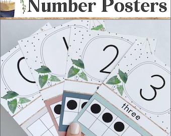 Boho Classroom Number Posters - Etsy