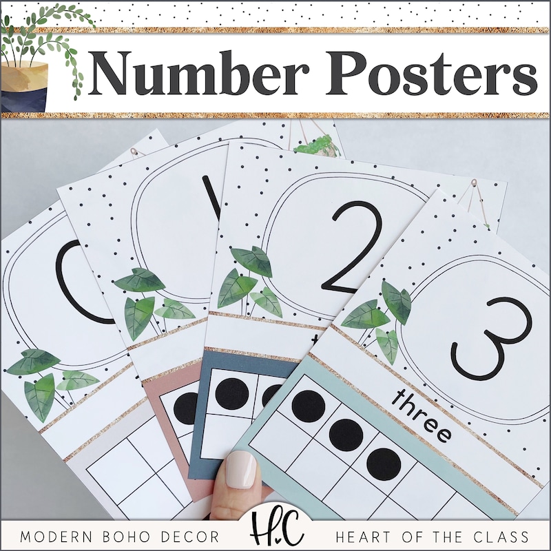 Boho Themed Number Posters - Etsy