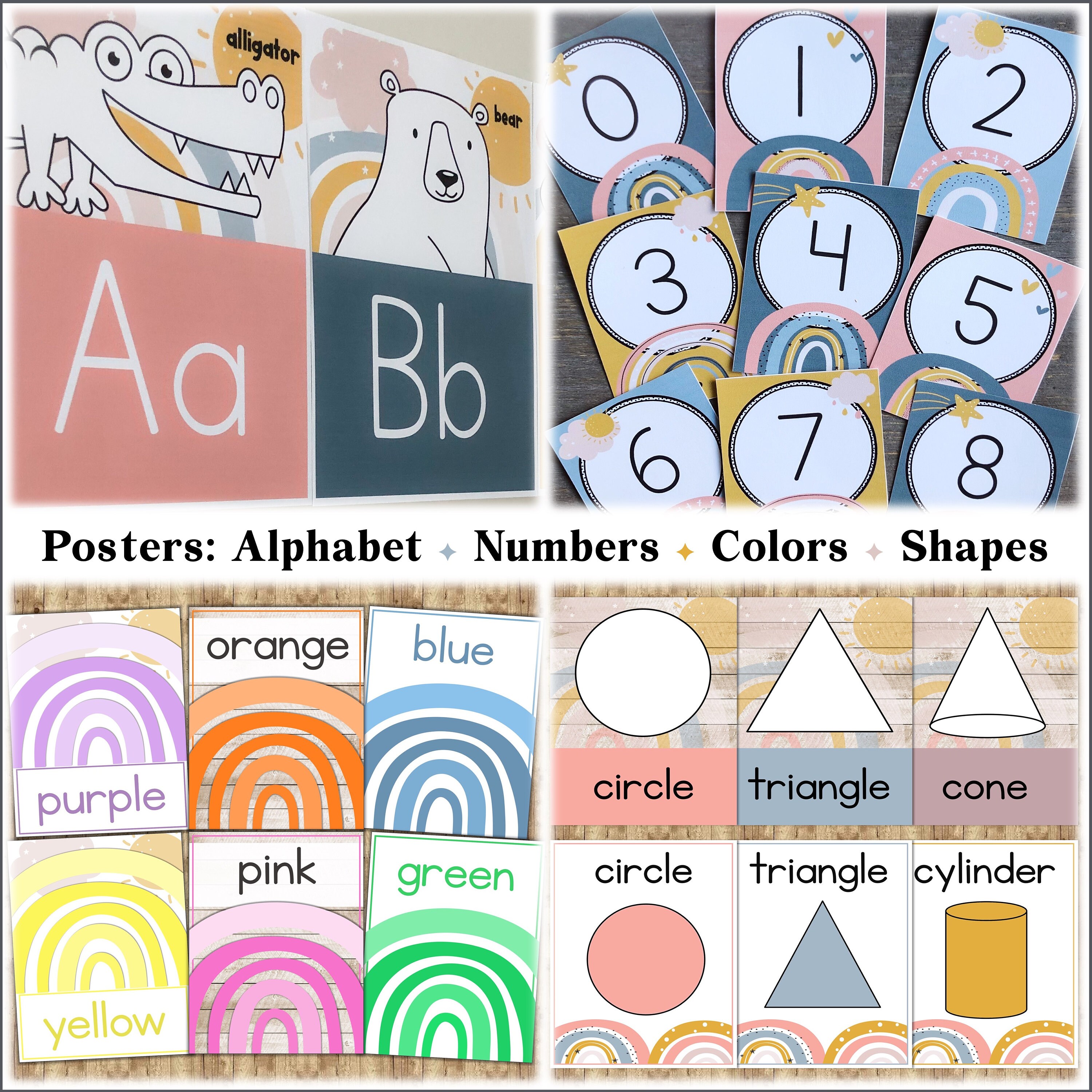 Boho Rainbow Classroom Decor Bundle | Modern Classroom Decor Bundle ...