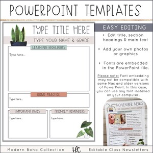 Classroom Newsletters | Boho Plants Classroom Decor | Editable ...