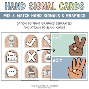 Hello Calm Classroom Hand Signals Posters Non-verbal Communication for ...