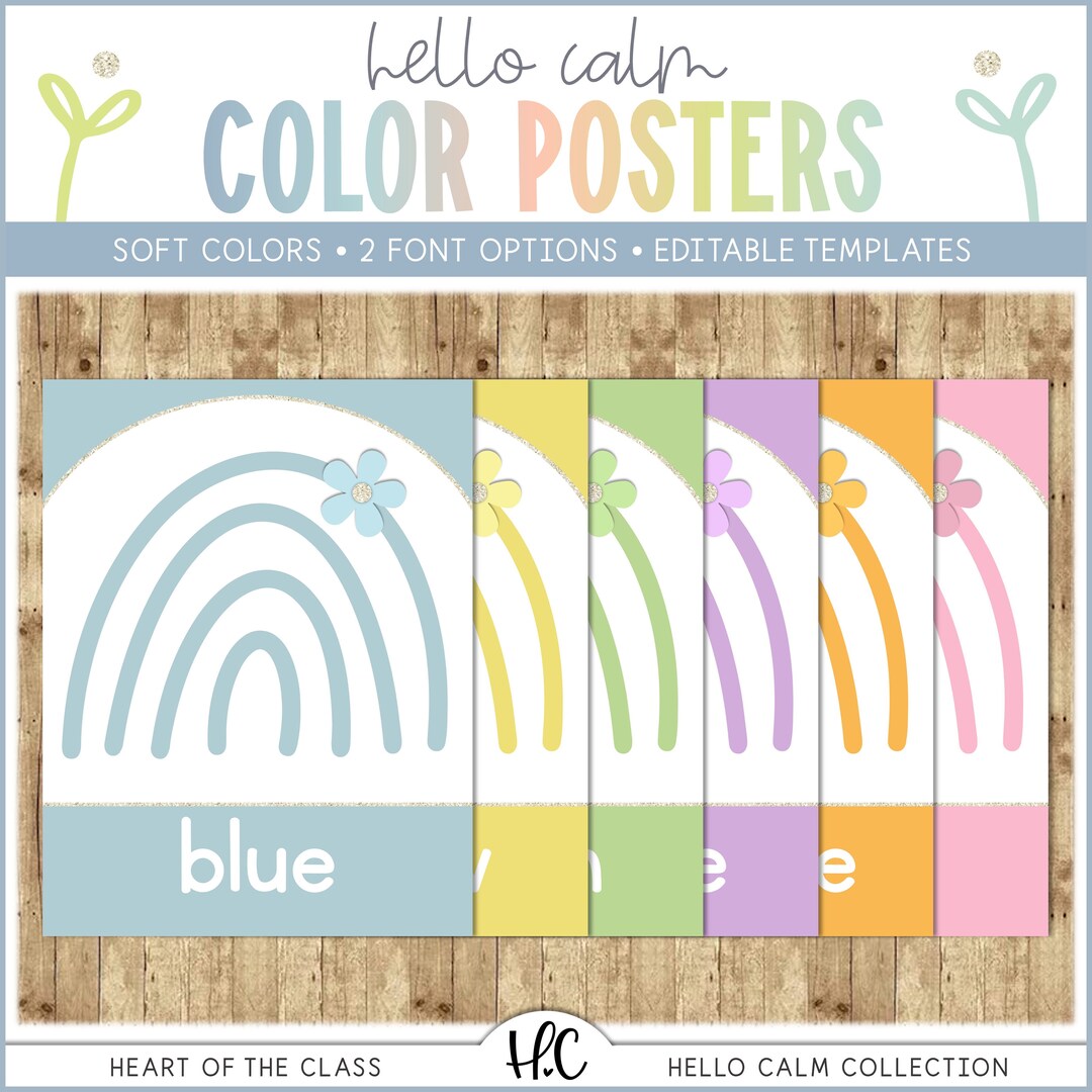Classroom Color Posters With Editable Color Words | Hello Calm ...