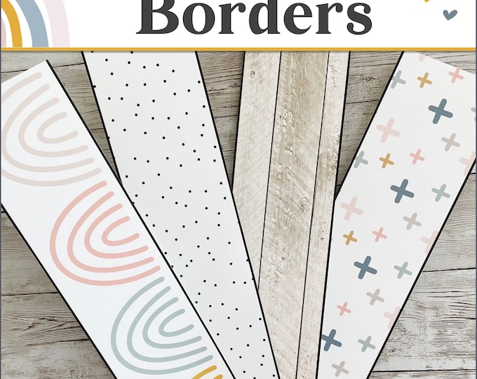 Scalloped Borders, Boho Bulletin Board Borders, Boho Neutral Classroom ...