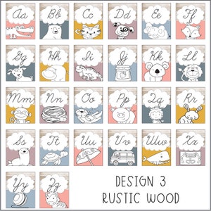 Cursive Alphabet Posters Boho Rainbow Classroom Cursive - Etsy