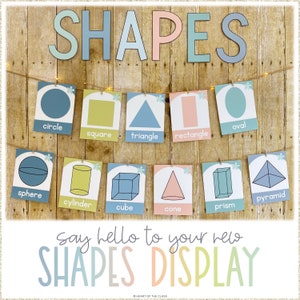 2D and 3D Shape Posters for Classroom and Homeschool With Editable Text ...