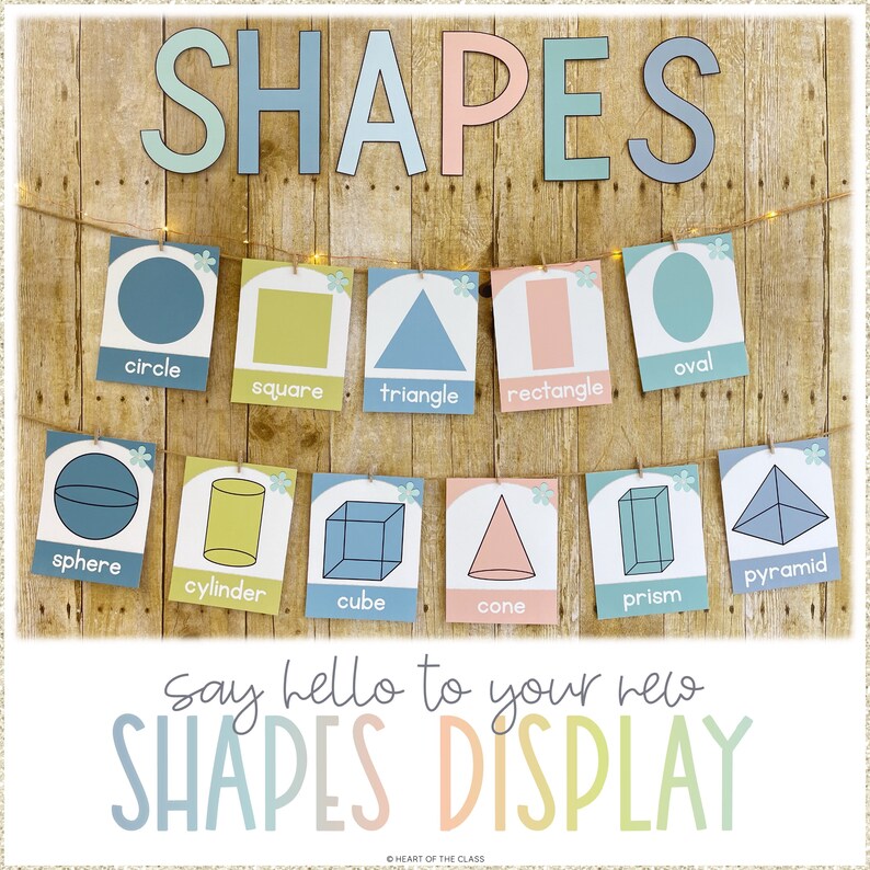2D and 3D Shape Posters for Classroom and Homeschool With Editable Text ...