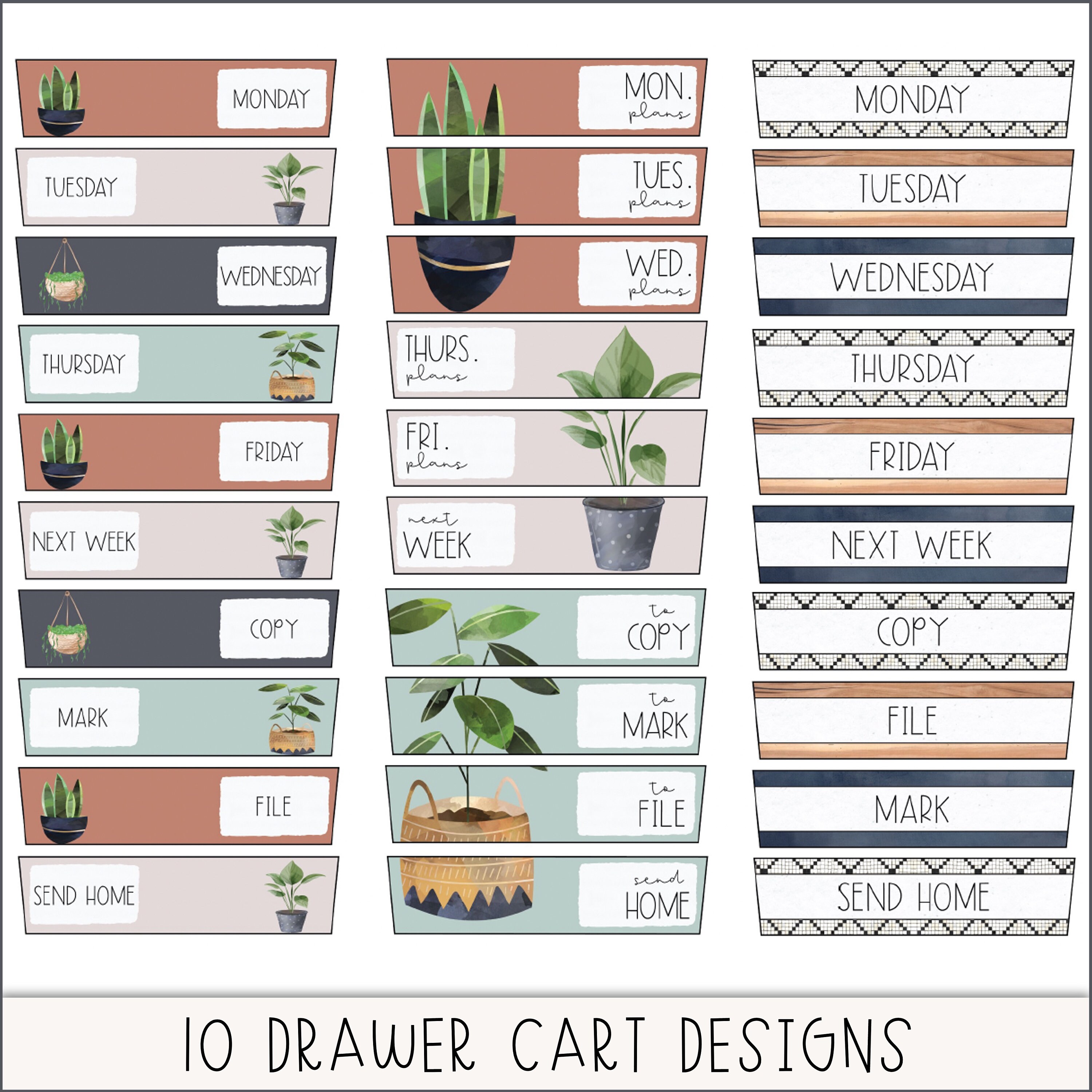 Rolling Cart Editable Labels Cart Labels for Modern Boho - Etsy Canada