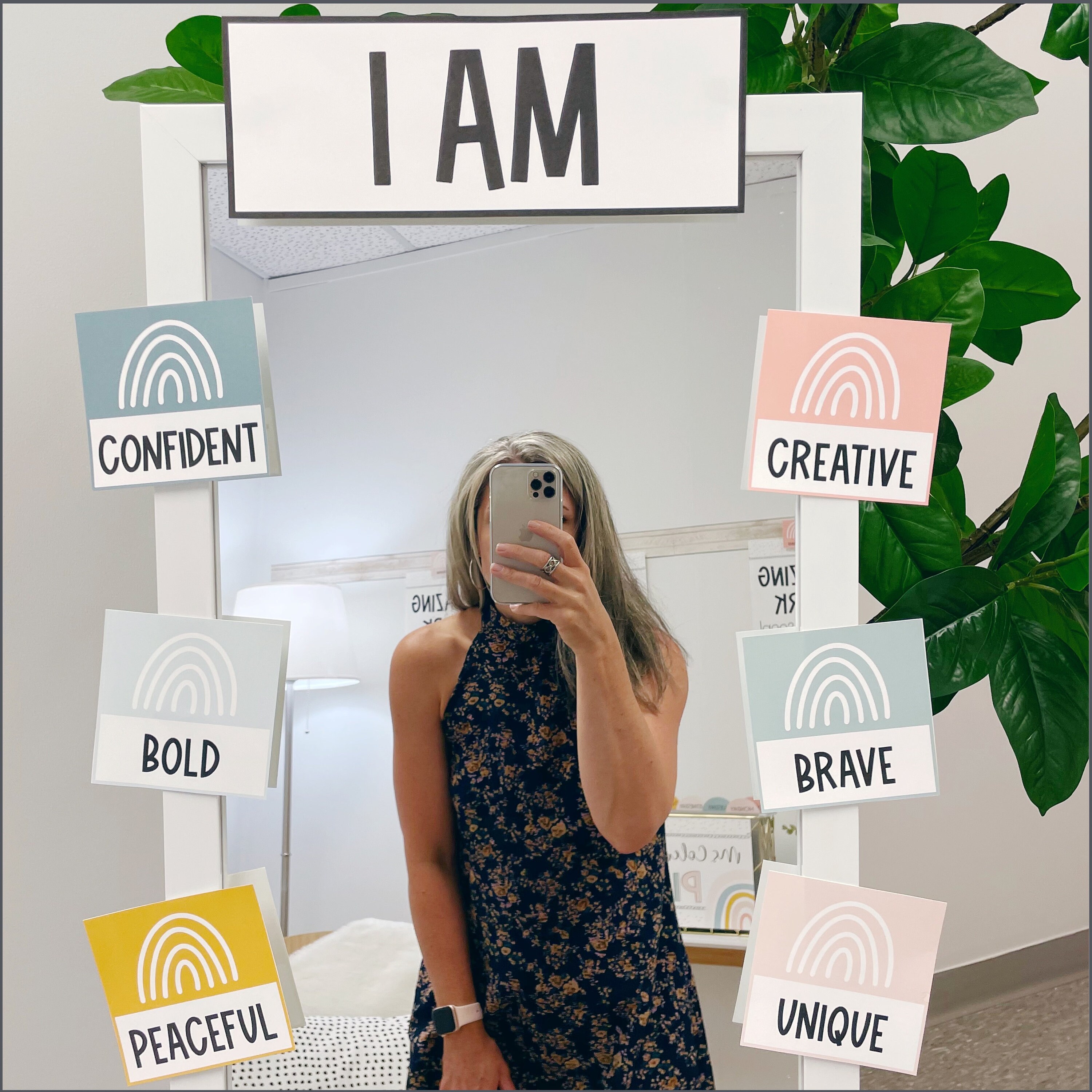 Affirmation Station Boho Rainbow Classroom Decor Affirmation Mirror - Etsy