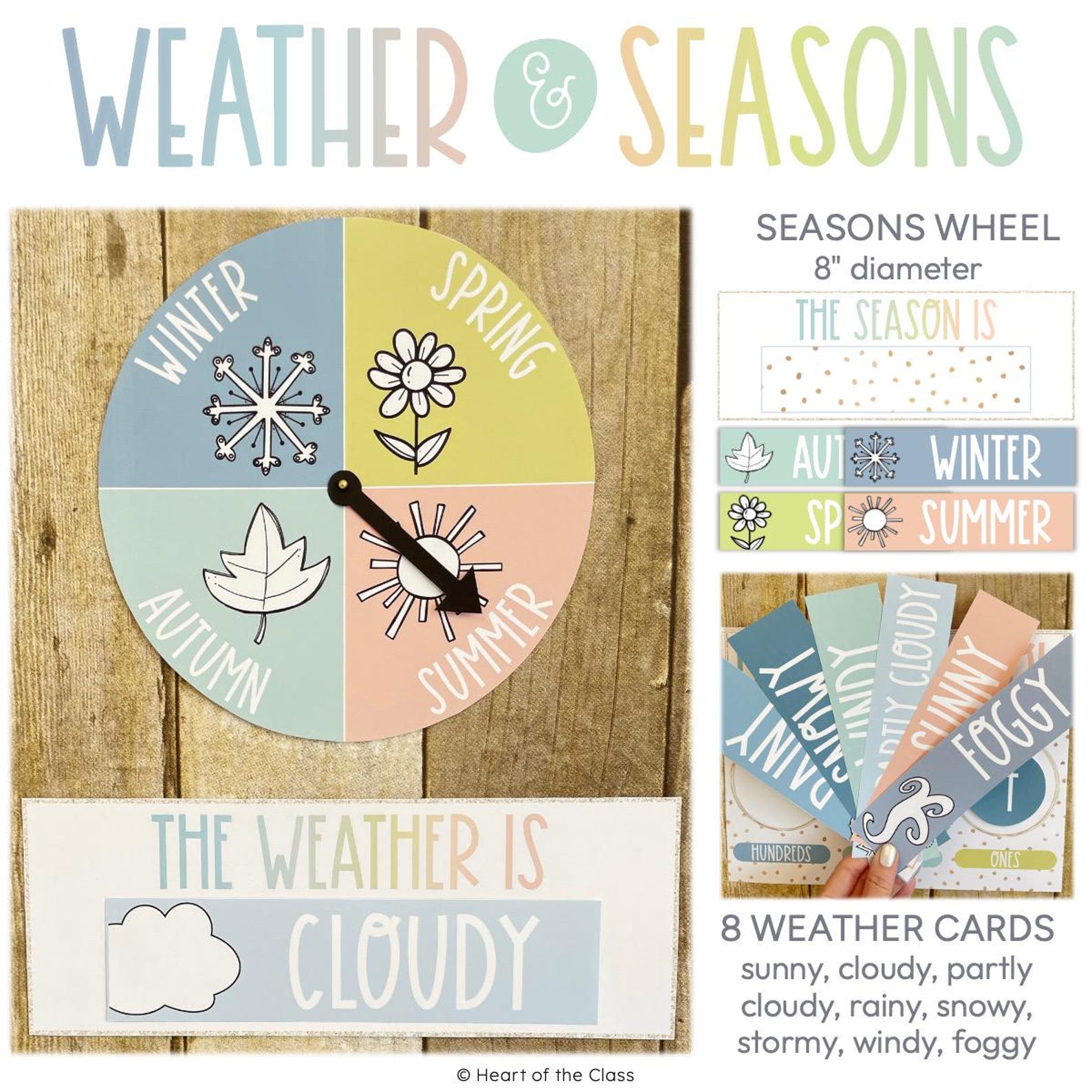 Hello Calm Classroom Calendar, Weather, and Days in School Bulletin ...