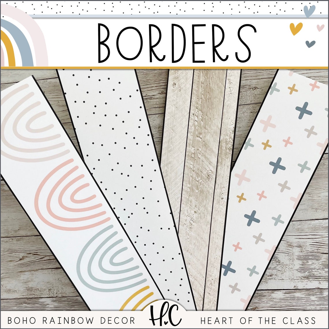 Printable Classroom Borders Boho Rainbow Bulletin Board - Etsy Canada