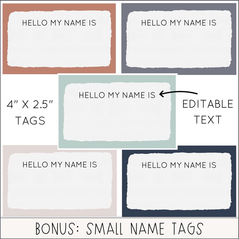 Boho Desk Name Tags Editable Classroom Student Name Tags Boho Plants ...