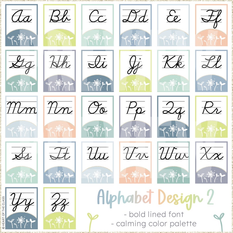 Classroom Cursive Alphabet Posters Hello Calm Classroom Decor Printable ...