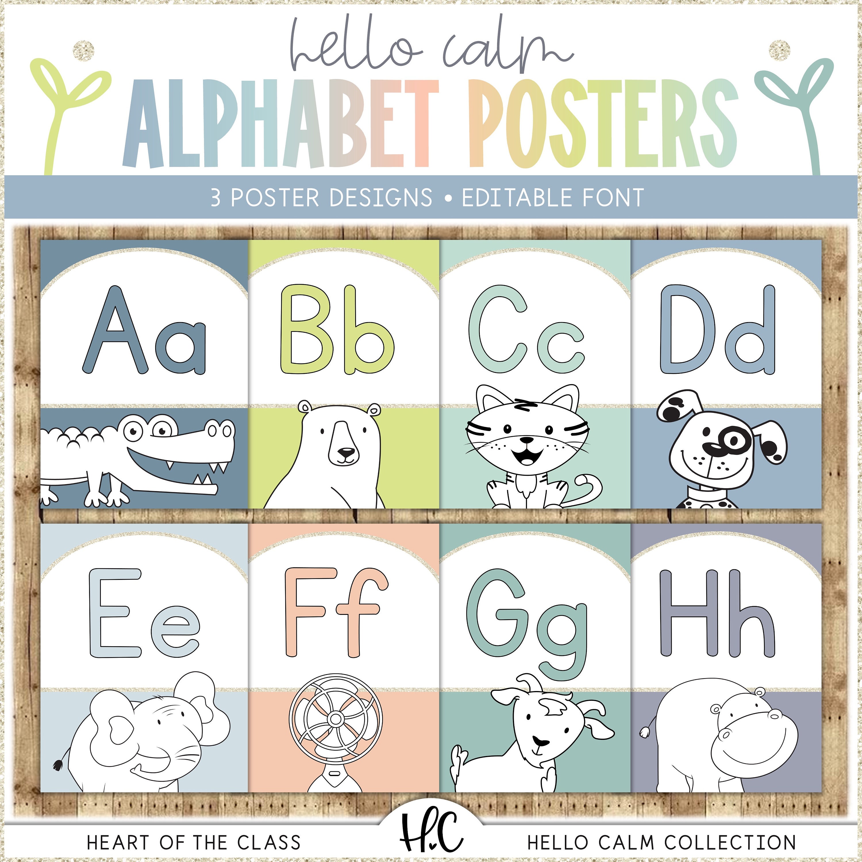 Classroom Alphabet Posters | Hello Calm Classroom Decor | Printable ...