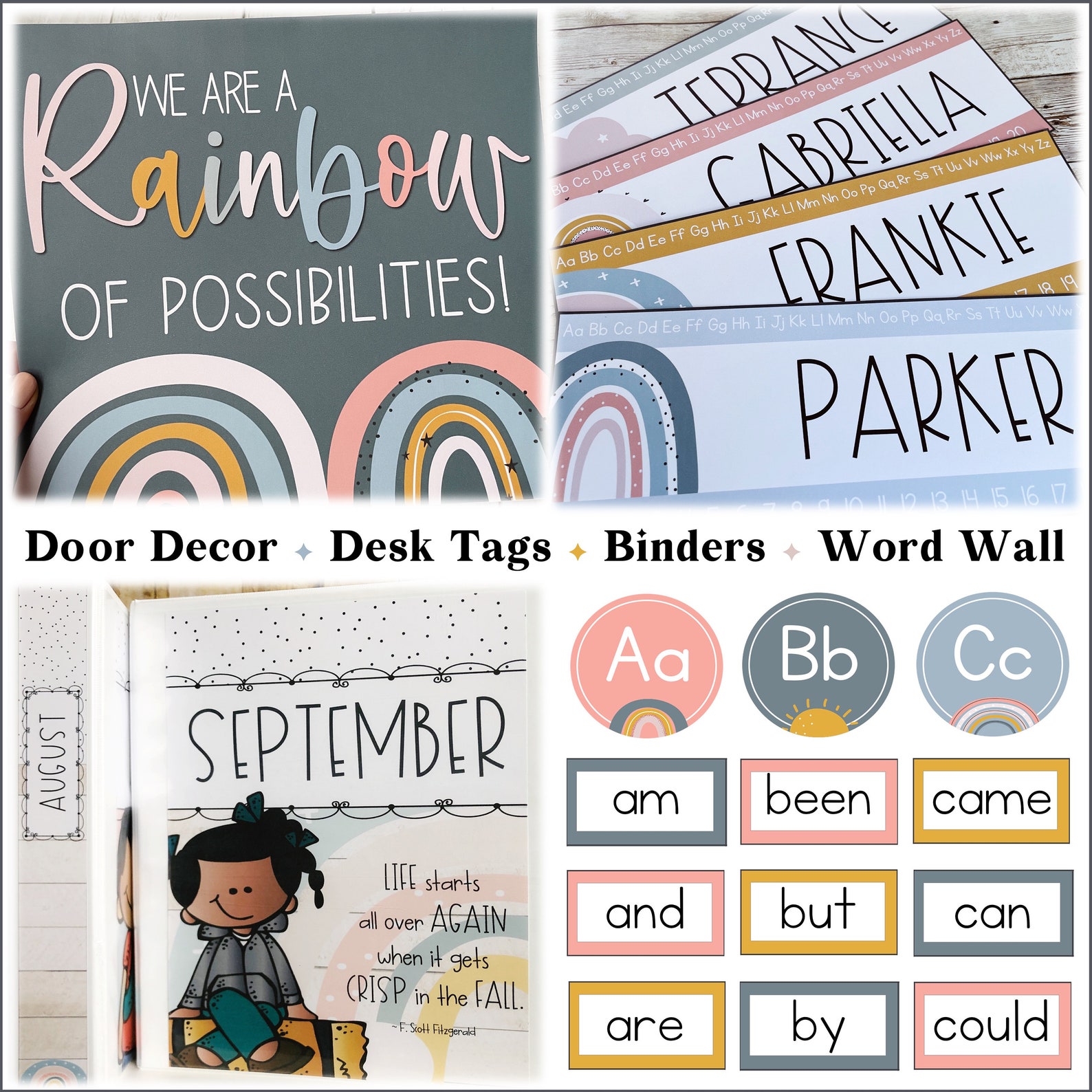 Boho Rainbow Classroom Decor Bundle Modern Classroom Decor - Etsy