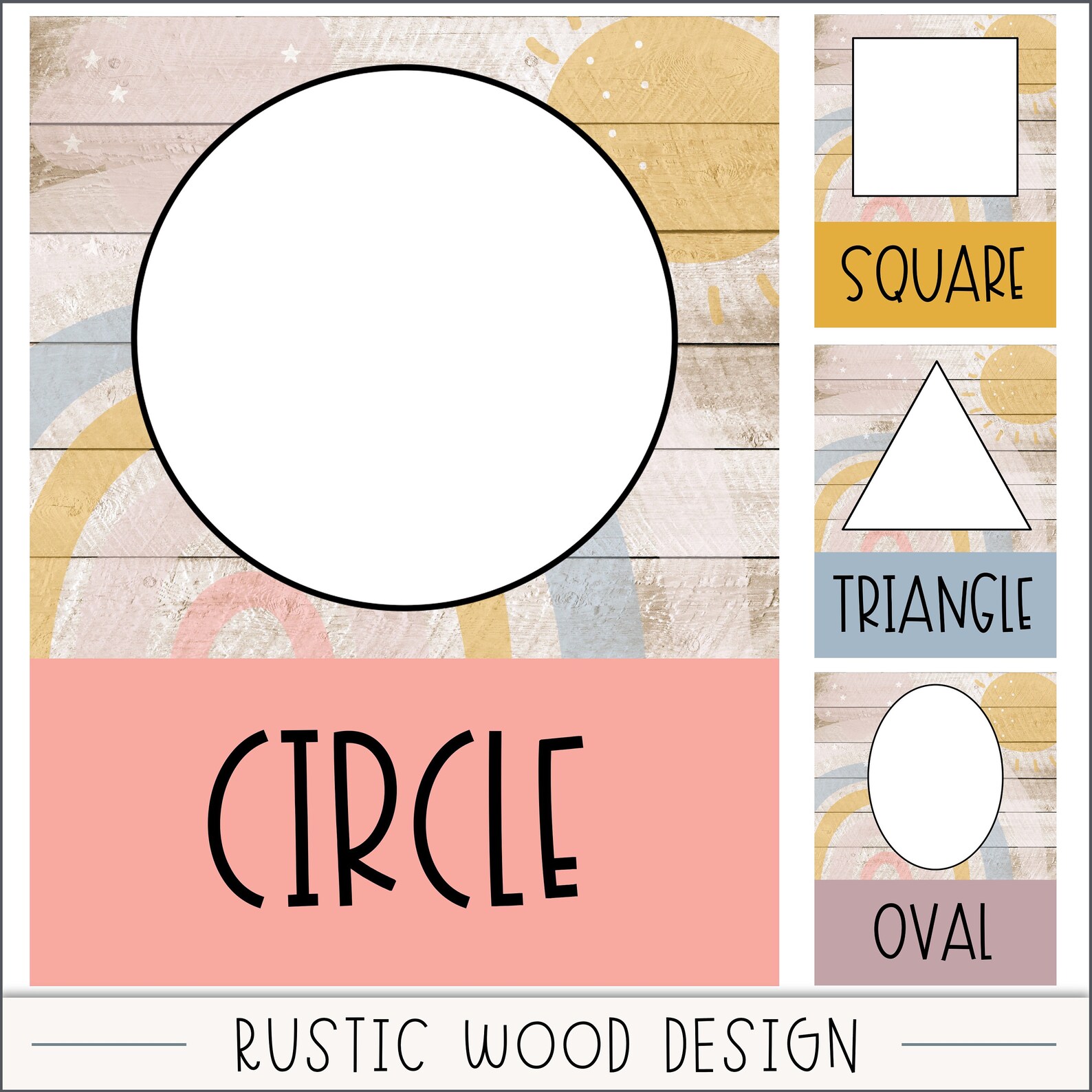 Classroom Shape Posters With 2D and 3D Shapes | Editable Text | Boho ...