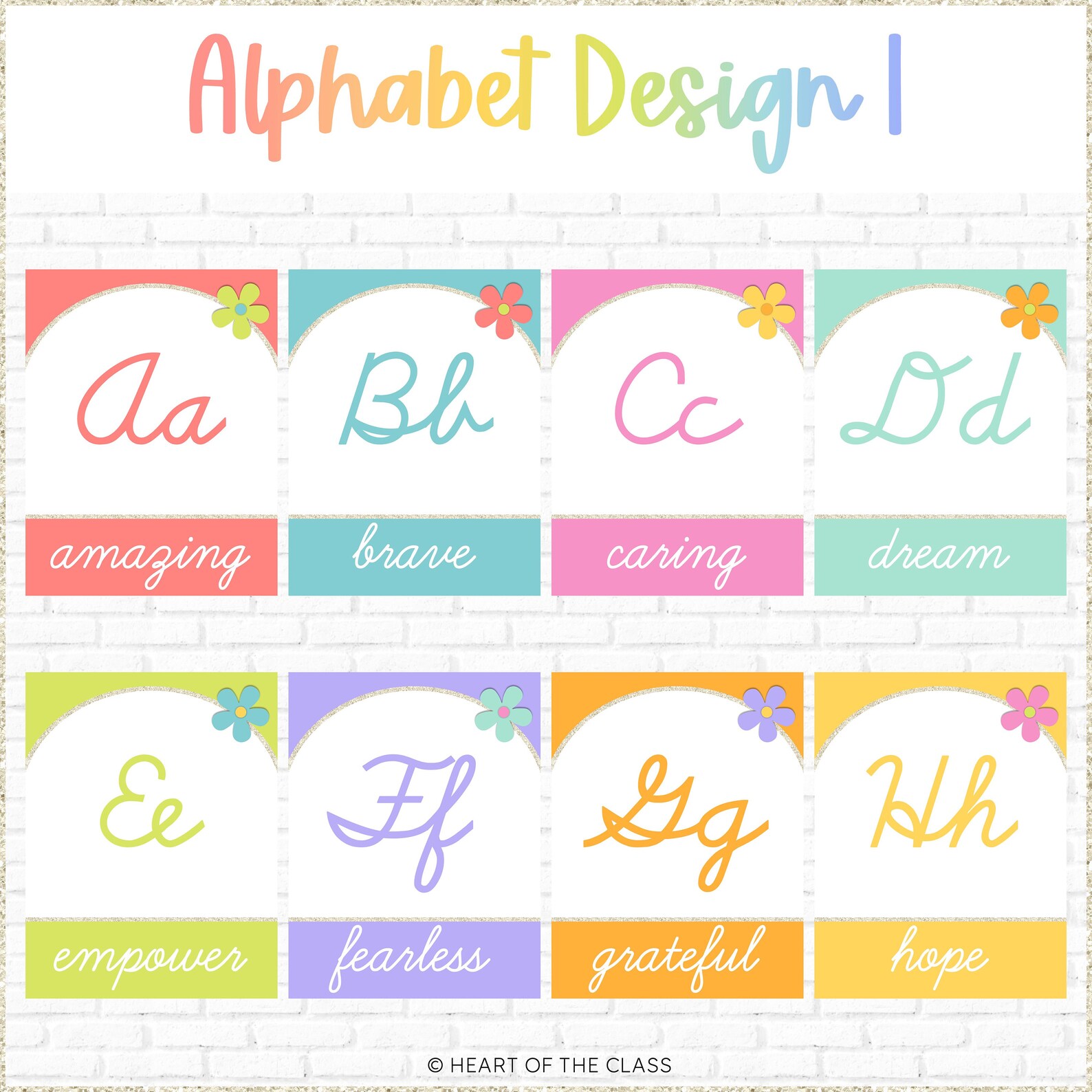 Classroom Cursive Alphabet Posters Hello Brights Classroom Decor ...