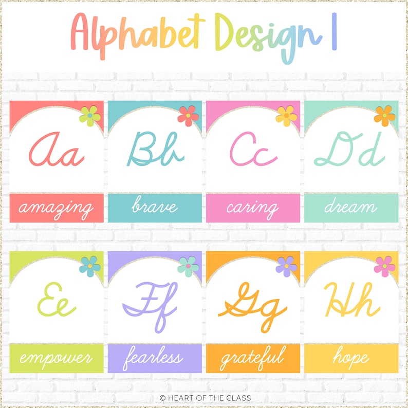 Classroom Cursive Alphabet Posters Hello Brights Classroom Decor ...
