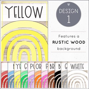 Color Posters for Boho Rainbow Classroom Decor Theme | Editable ...