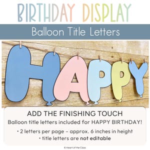 Hello Calm Classroom Decor Birthday Bulletin Board Display: Editable ...