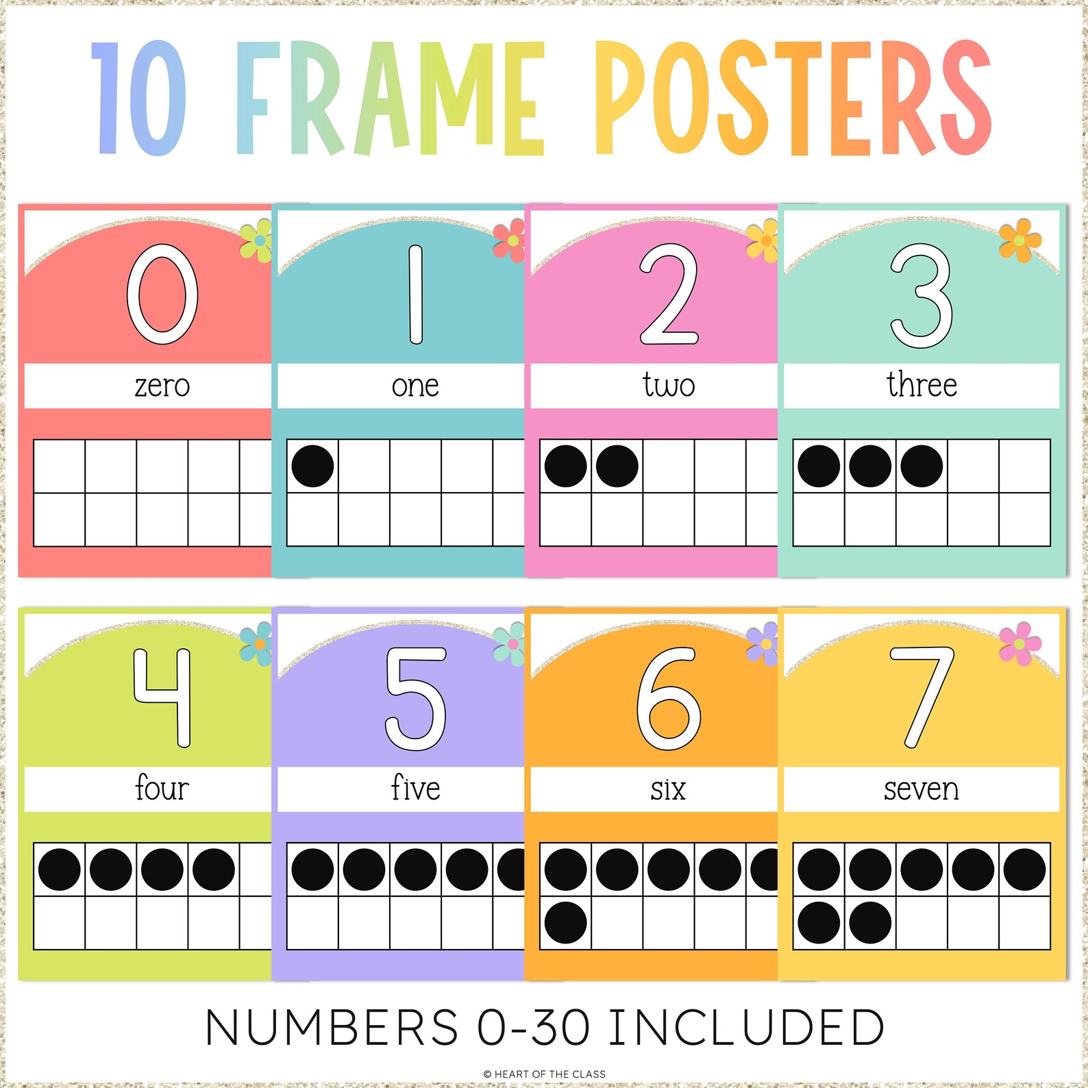 Classroom Number Posters and Number Line Hello Brights Printable ...