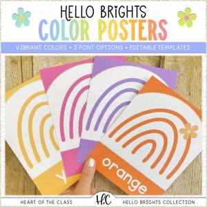 Classroom Color Posters | Hello Brights Classroom Decor | Printable ...