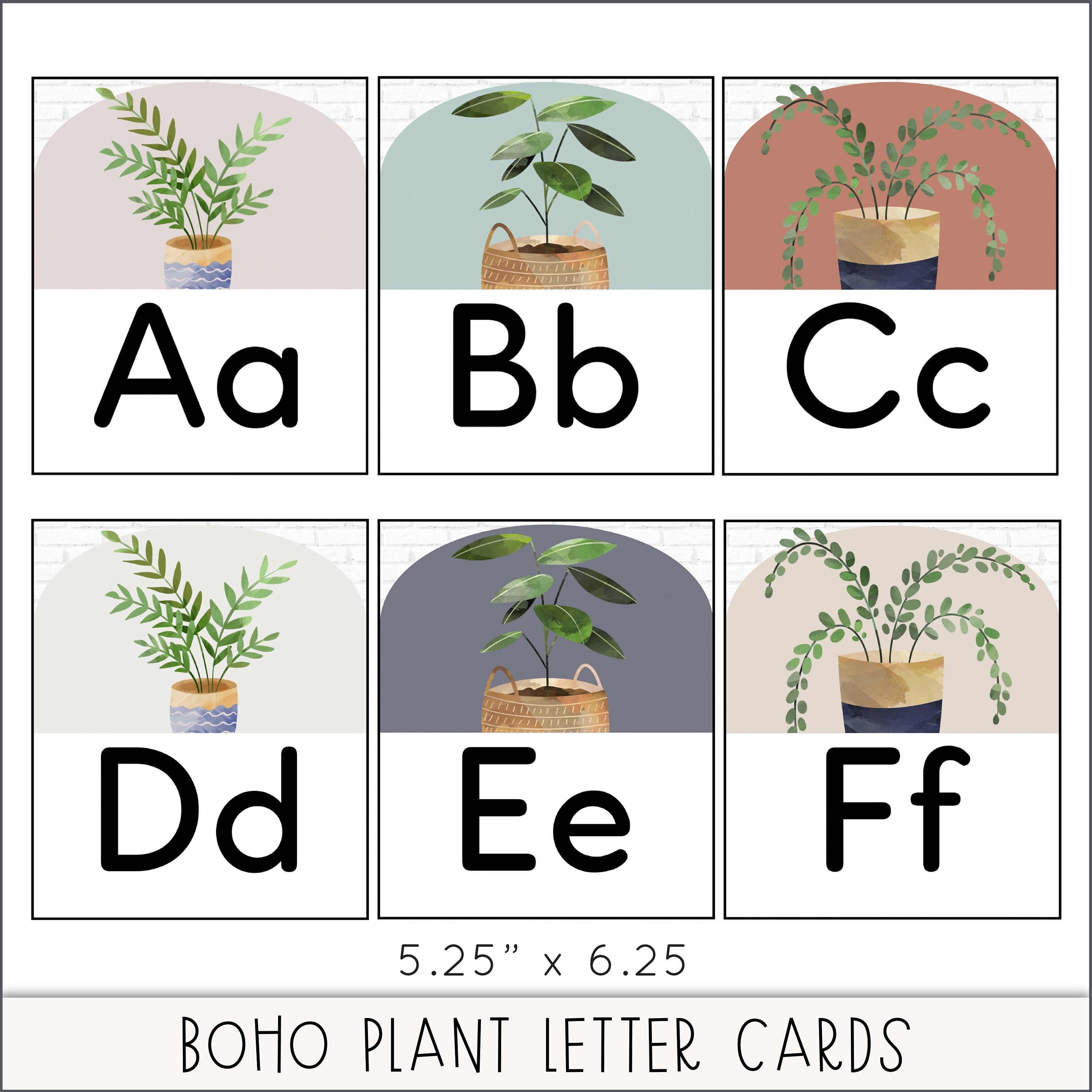 Boho Classroom Word Wall Editable Sight Word Cards Boho Plants Neutral ...