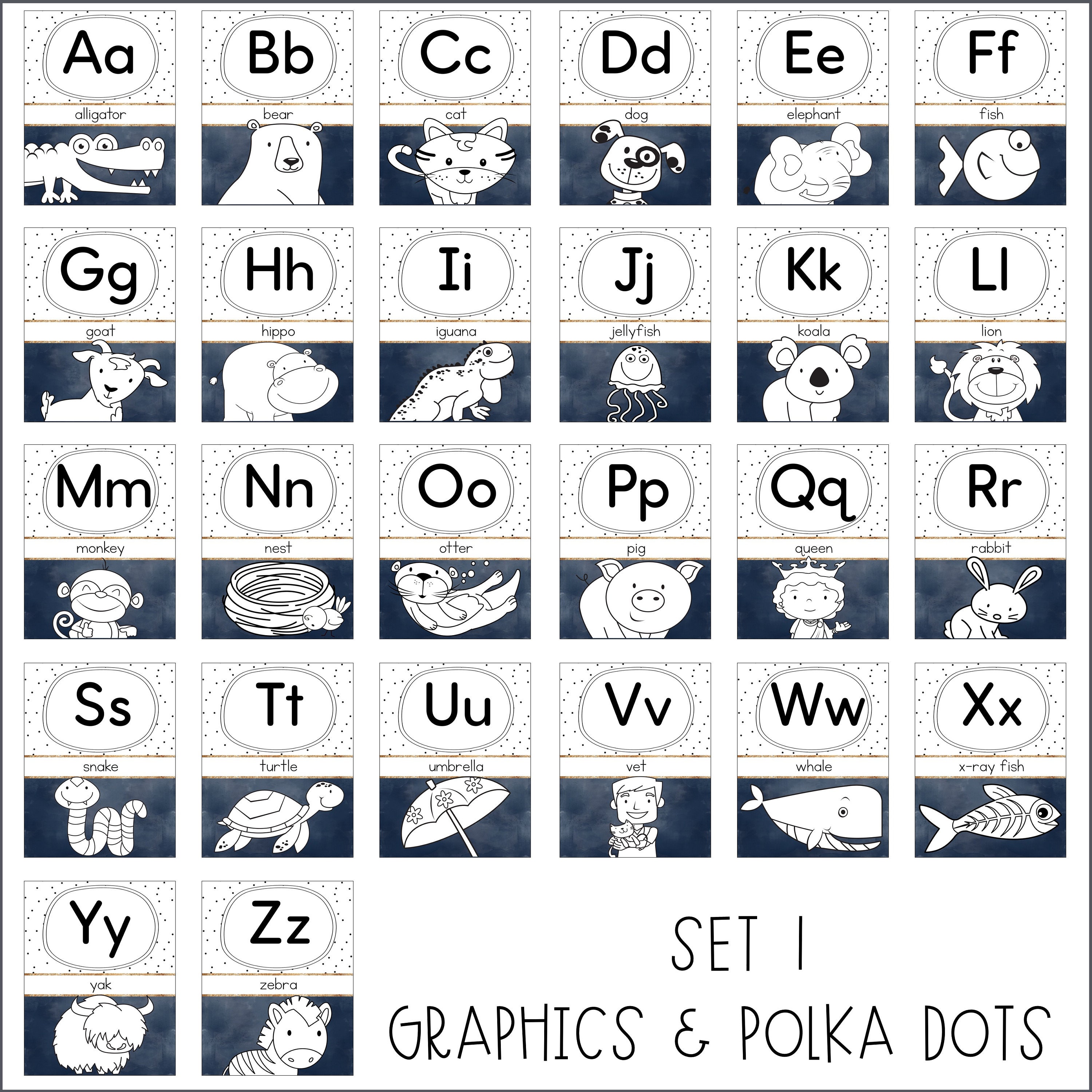 Modern Boho Classroom Alphabet Posters With Graphics Printable Alphabet ...