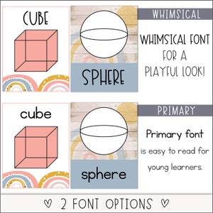 Shape Posters 2D and 3D Shape Posters Boho Rainbow - Etsy Canada