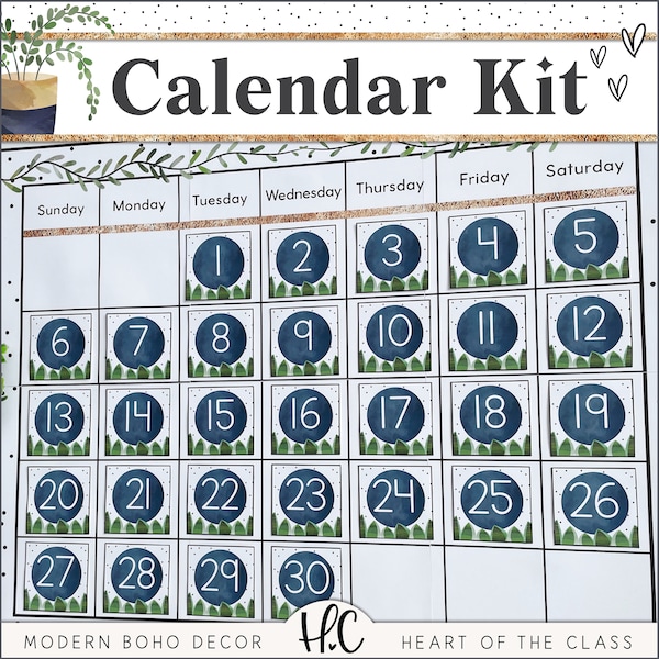 Classroom Calendar Printable - Etsy