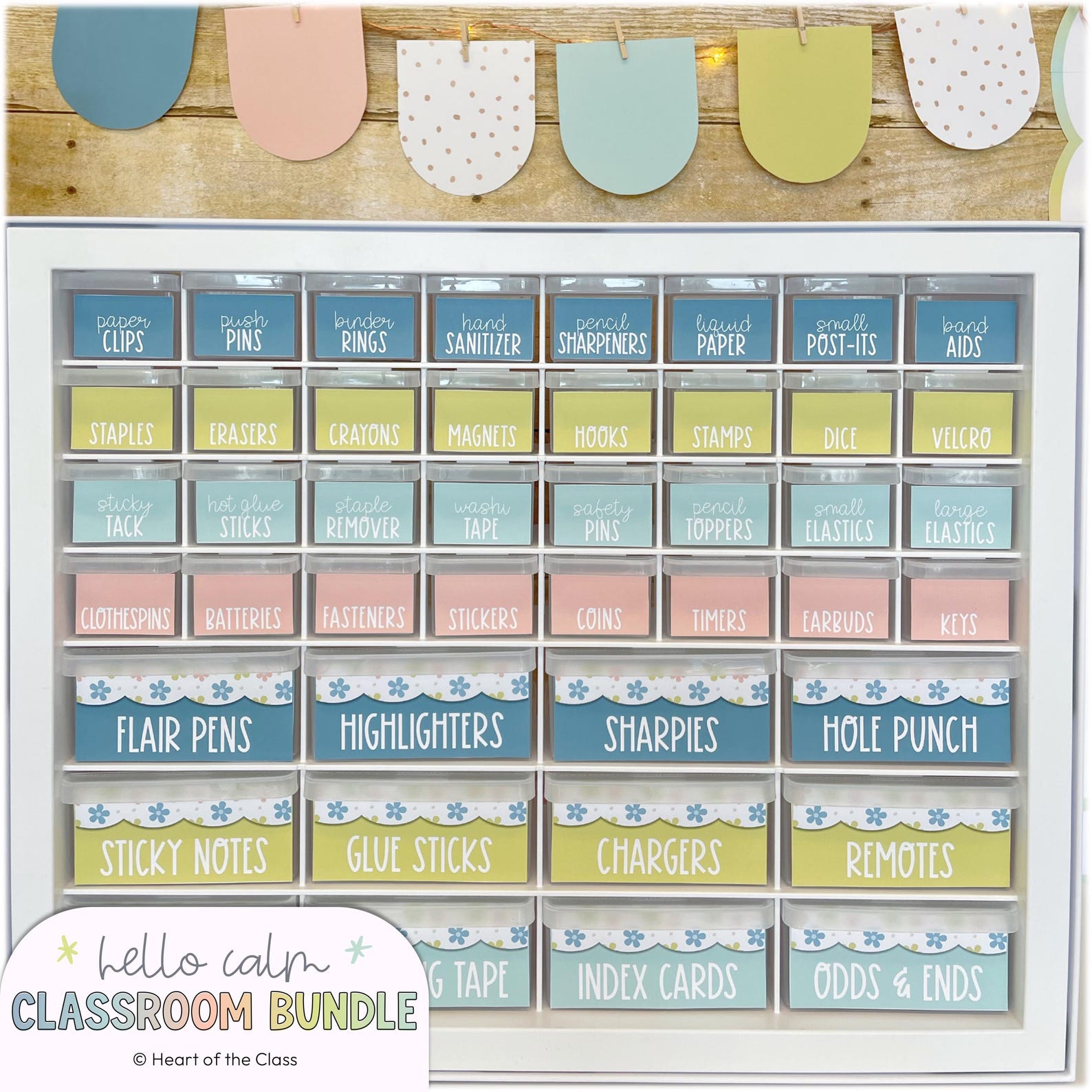Hello Calm Classroom Decor Bundle: Editable Pastel Theme (digital ...
