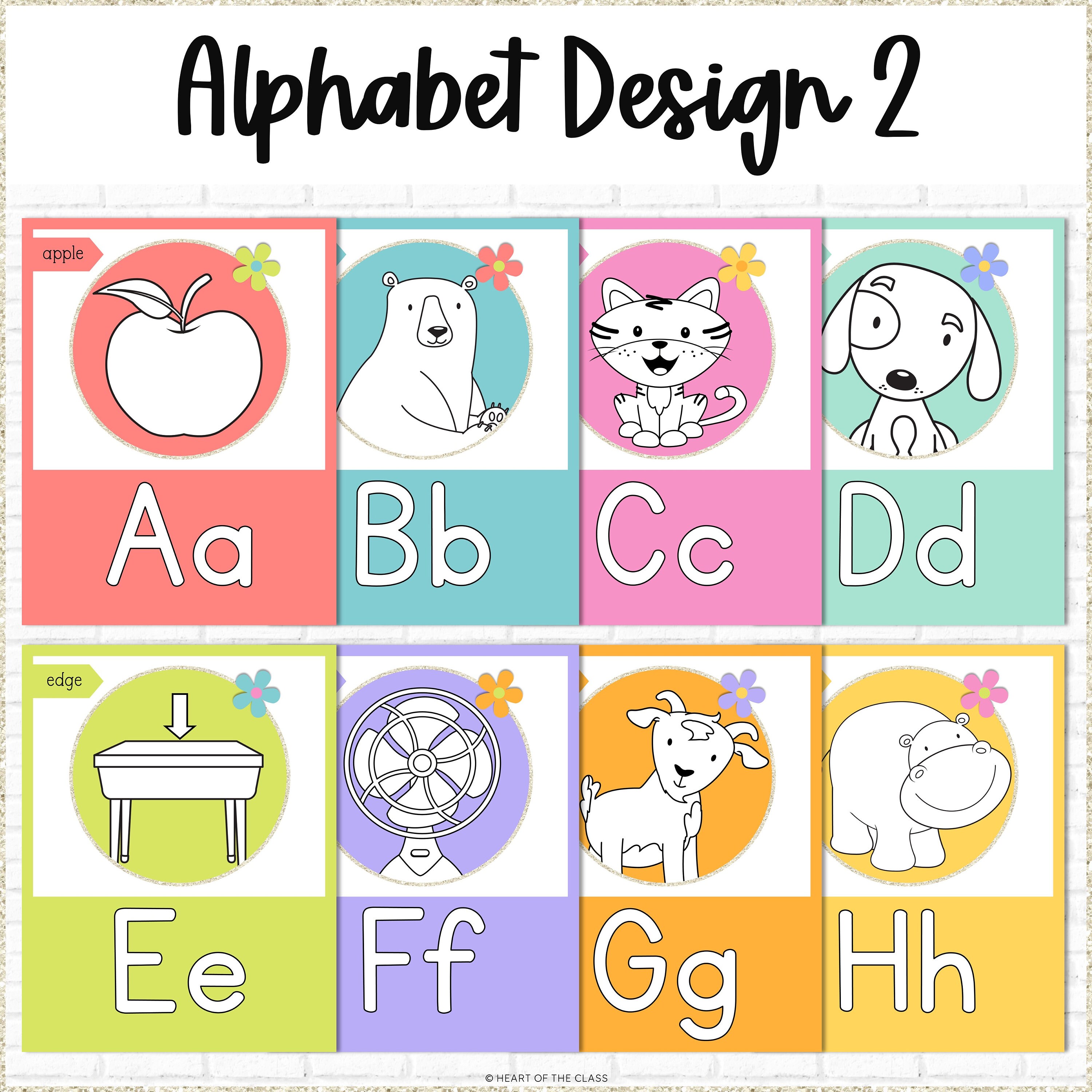 Classroom Alphabet Posters Hello Brights Classroom Decor Printable ...